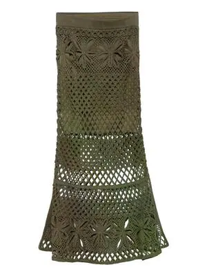 Pinko Crochet Midi Skirt - Green