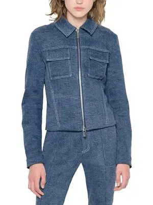 AS By DF As B Y Df Gianna Denim Jacket - Med Wash Denim