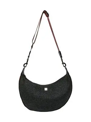 THINK ROYLN Soho Raffia Shoulder Bag - Black Raffia
