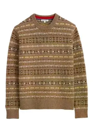 ALEX MILL Fair Isle-intarsia Jumper - Brown
