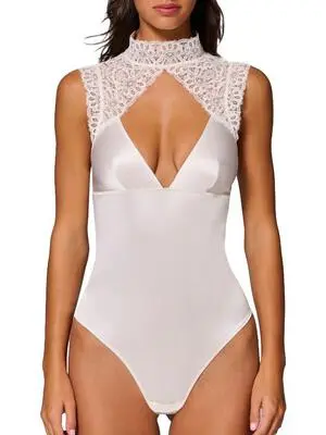 Simone Perele Symphonie Lace & Satin Bodysuit - Ivory