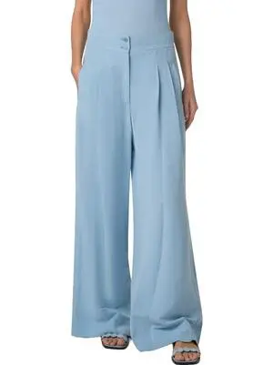 Akris Florence High Waist Wide Leg Pants - Sky