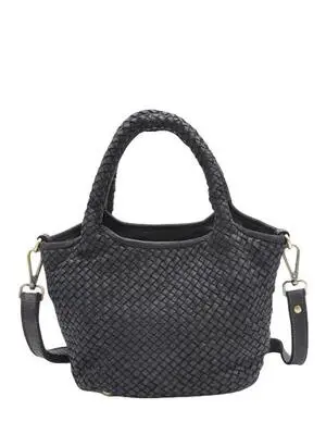 BOLSA NOVA Lisa Woven Mini Tote - Black