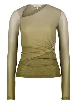 SAEMDI Gradient Mesh Top - Olive Green Gradient