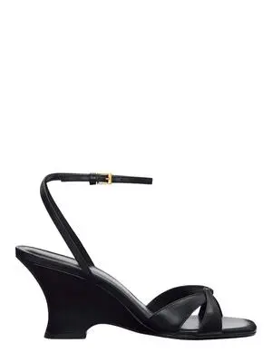 REFORMATION Margo Wedge Sandal - Black