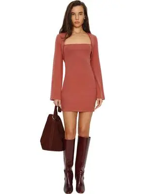 REFORMATION Knit Shrug Dress Set - Pink
