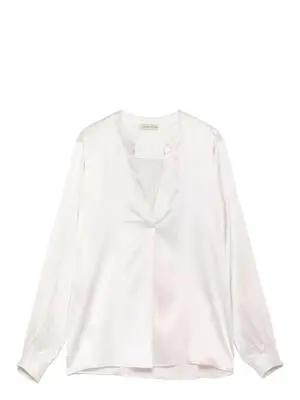 BLANCA VITA Satined Blouse - Neutrals