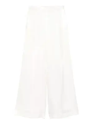 Carine Gilson Wide-leg Satin Pajama Trousers - Neutrals