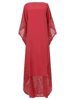LEEM Laser Cut Woven Kaftan Dress - Red