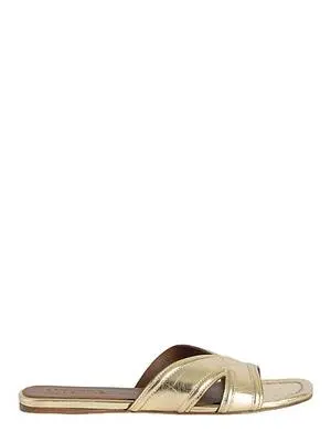Zadig&Voltaire Azora Metallic-leather Mules - Gold