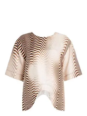 NICCOLO PASQUALETTI Onda Zebra-printed Silk Twill Top - Print