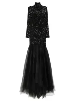 ATU BODY COUTURE Sequined Mermaid Gown - Black
