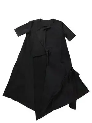 Yohji Yamamoto Asymmetric Midi Dress - Black