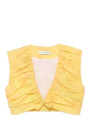 Viktor & Rolf Pleated Cropped Top - Yellow