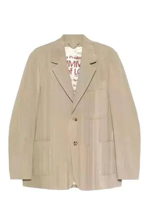 GOLDEN GOOSE Pinstripe Single-breasted Blazer - Neutrals