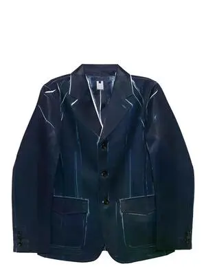 Comme Des Garçons Printed Single-breasted Blazer - Blue