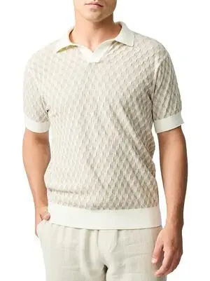 Rodd & Gunn Galdfield Regular Fit Textured Knit Polo Shirt - Cream