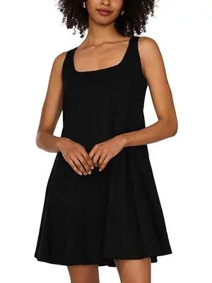 1.State Scoop Neck Full Circle Dress - Rich Black