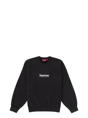 Supreme Washed Box Logo Crewneck Sweatshirt - Black