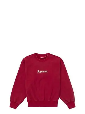 Supreme Washed Box Logo Crewneck Sweatshirt - Red