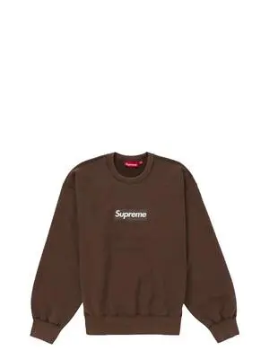 Supreme Washed Box Logo Crewneck Sweatshirt - Brown