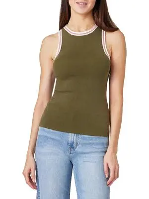 Habitual Crochet Trim Cotton-blend Tank - Fir Green