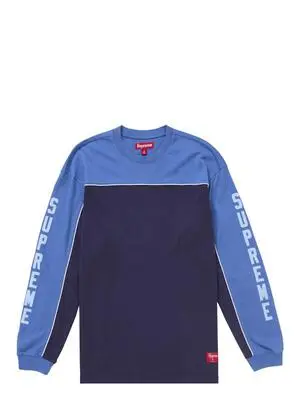 Supreme Paneled Piping Long Sleeve Top - Navy Blue