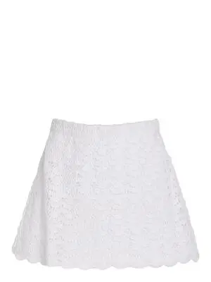 MARLIES GRACE Exclusive Rosamund Crocheted Mini Skirt - White