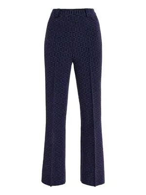 HIGH SPORT Charlie Geo-jacquard Flared Pants - Purple