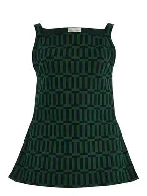 HIGH SPORT Asher Geo-jacquard Apron Top - Green
