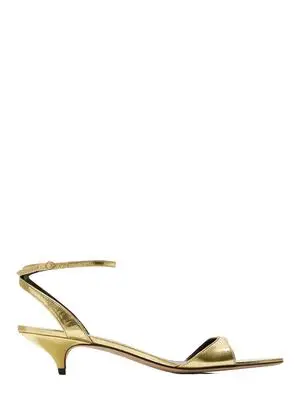 THE ROW Vika Metallic Leather Sandals - Gold