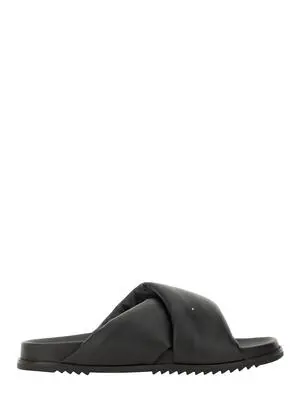 Rick Owens Leather Slide Sandal - Black