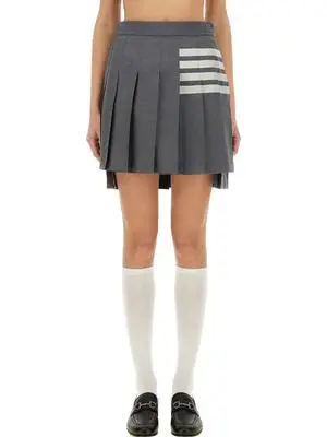 Thom Browne Thom Browne 4-Bar Mini Pleated Skirt Grey