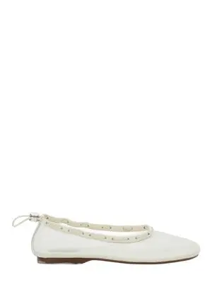 ALOHAS Gill Ballerinas With Mesh Design And Drawstring - White