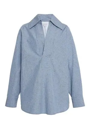 Bottega Veneta Oversized Cotton-linen Shirt - Blue