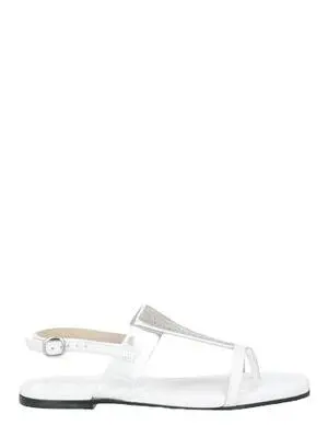 Fabiana Filippi Thong Sandal With Ankle Strap - White