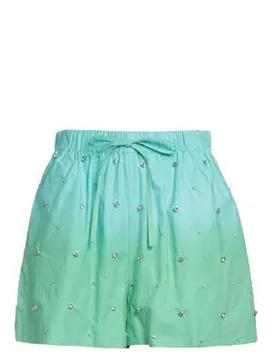 Sandro High-waisted Crystal Embellished Shorts - Green
