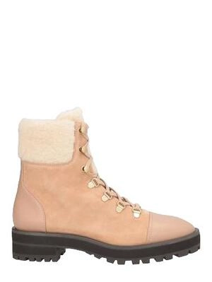 STUART WEITZMAN Calfskin Shearling Combat Boots - Blush