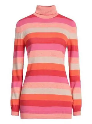 Woolrich Turtleneck Cotton Cashmere Top - Salmon Pink