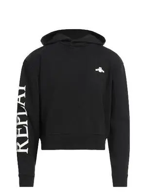 REPLAY Cotton Fleece Sweatshirt - Black