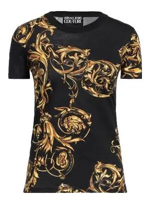 Versace Printed Cotton T-Shirt Black