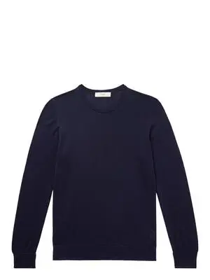 Purdey Logo-embroidered Wool Sweater - Blue