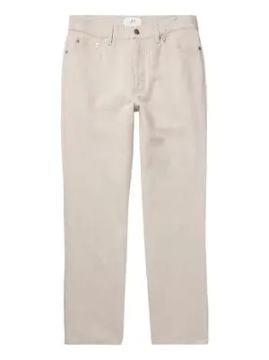 Mr P. Edward Straight-leg Linen And Cotton-blend Trousers - Neutrals