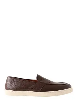 George Cleverley Joey Full-grain Deerskin Penny Loafers - Brown