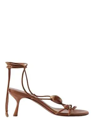 Zimmermann Gleam Embellished Leather Sandals - Brown