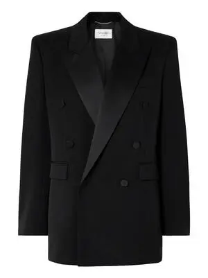 Saint Laurent Double-breasted Wool Blazer - Black