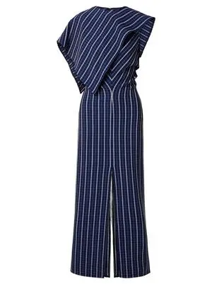 Proenza Schouler Selene Asymmetric Draped Maxi Dress - Blue