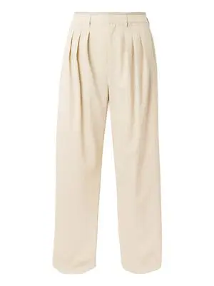 LEMAIRE Pleated Wool-blend Pants - Cream