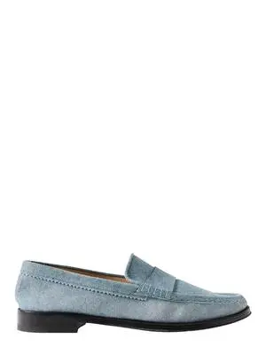 Gabriela Hearst Seren Printed Suede Loafers - Blue