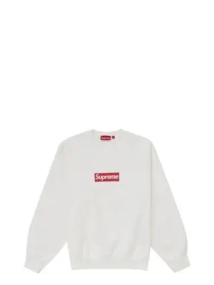 Supreme Washed Box Logo Crewneck Sweatshirt - White